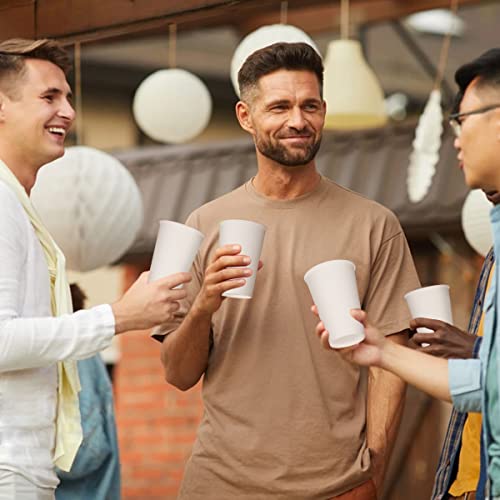 LOCONHA [150 Pack] 12 oz White Paper Cups, Disposable Paper Coffee Cups