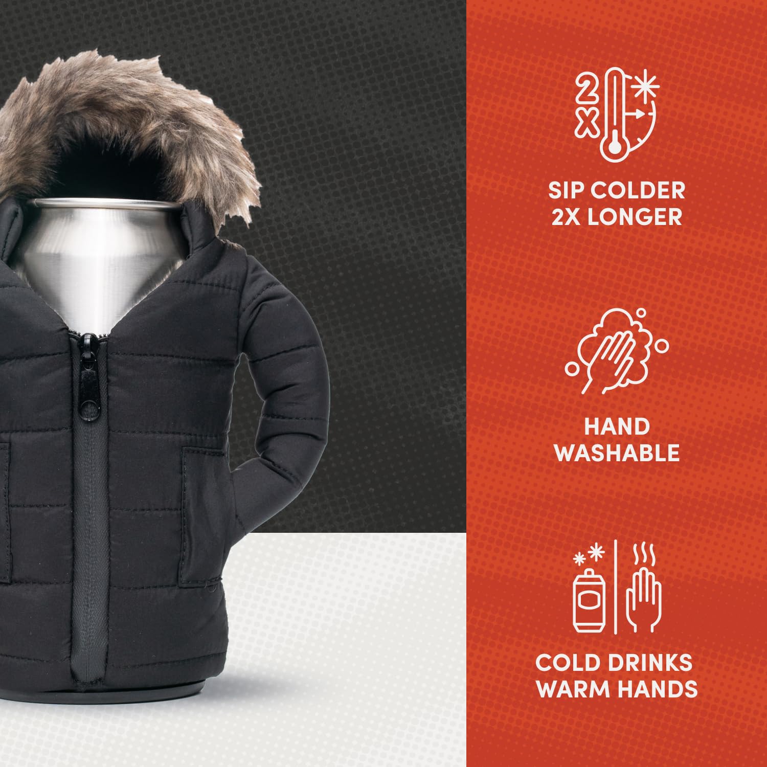 Puffin - The Pahka Parka - Insulated 12 oz Can Cooler I Beer Bottle & Soda Can Insulator, Keep Drinks and Beverages Cold - Sandy White