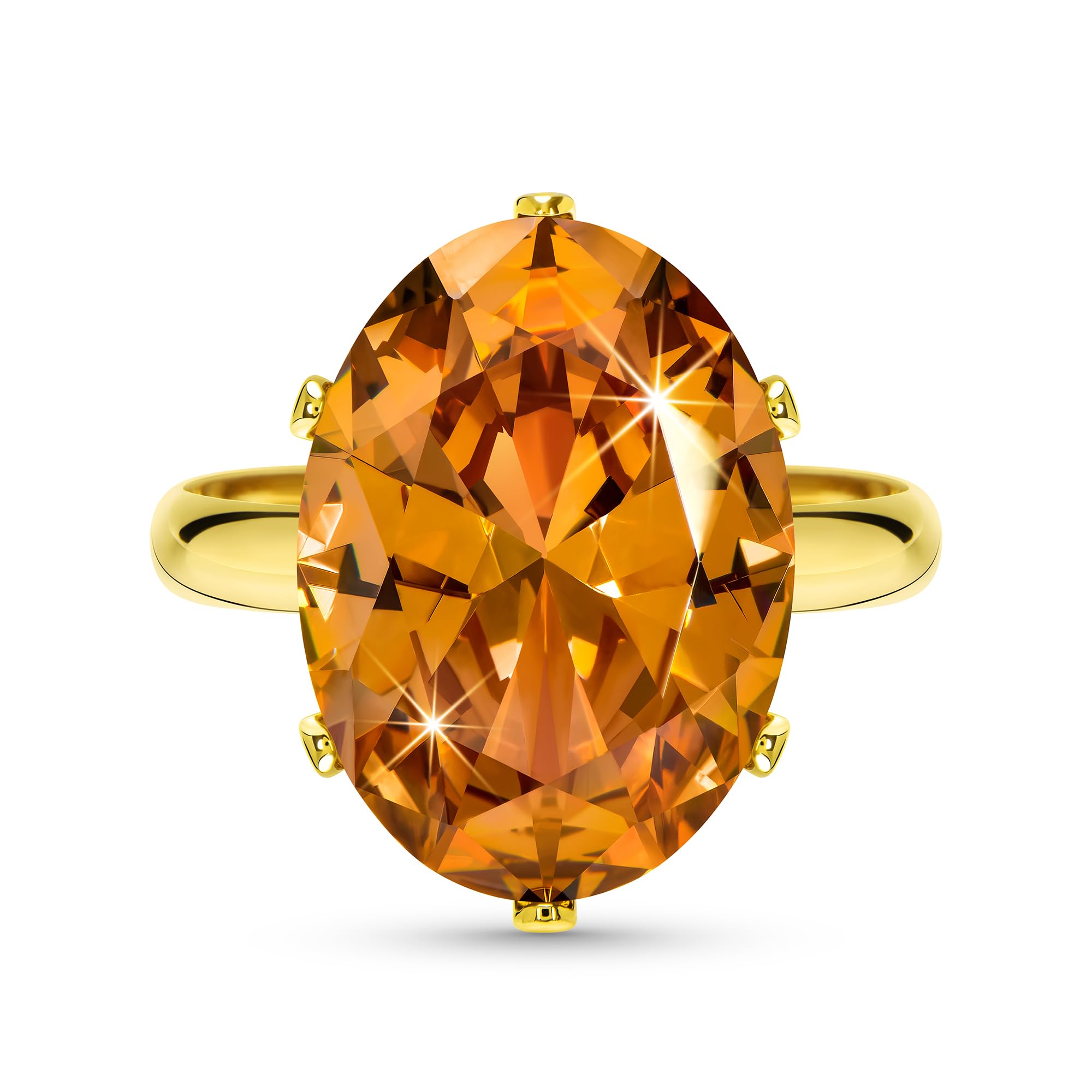 Linawe Citrine Morganite Orange Topaz Adjustable Rings for Women, Gold Cubic Zirconia Diamond Gemstone Crystal Birthstone Rhinestone Cocktail Ring Love Costume Jewelry