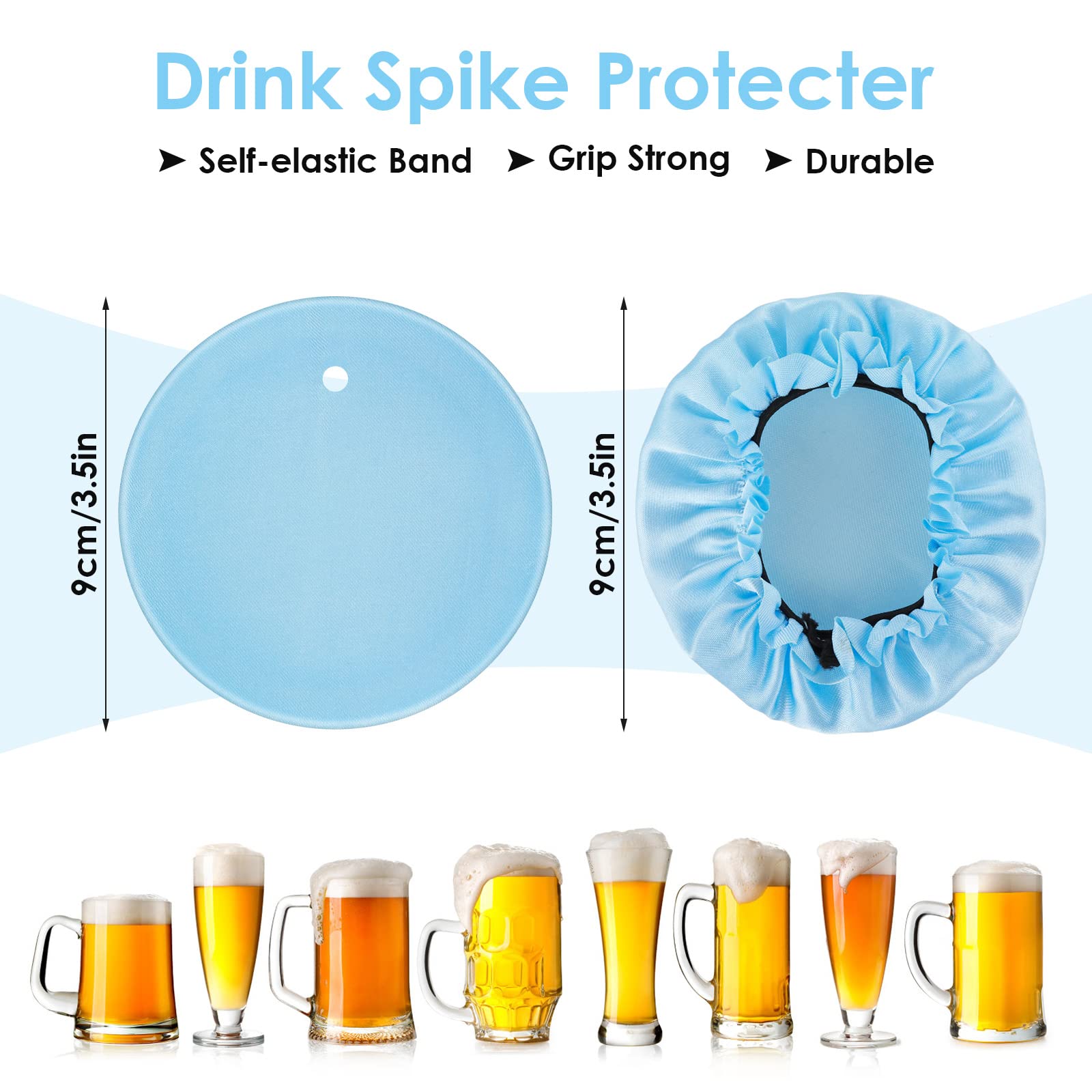Lusofie 4 Pack Drink Covers for Alcohol Protection with Straw Hole Universal Cup Covers for Drinks, Prevent Drink Getting Spiked at Bar Party(4 Colors)