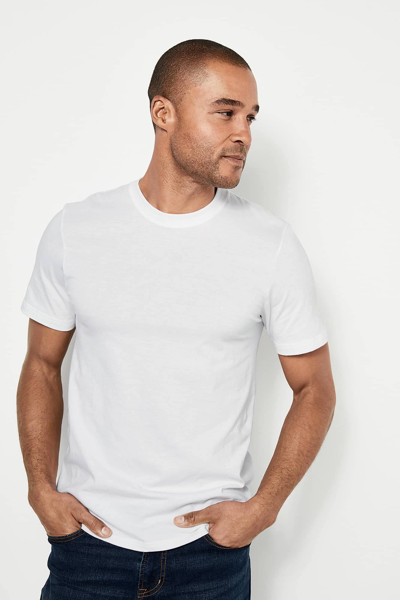 Jockey Men's Undershirt Classic Crew Neck - 3 Pack, White, M