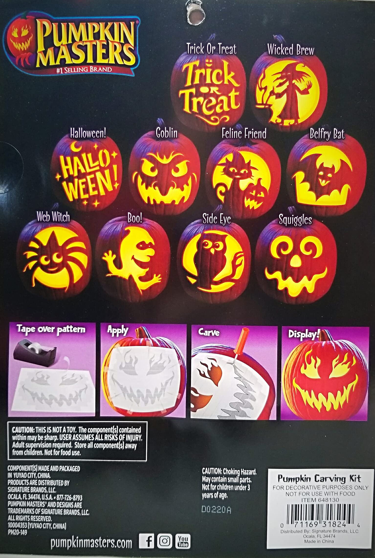 Pumpkin Masters Halloween Pumpkin Carving Set with 10 Patterns