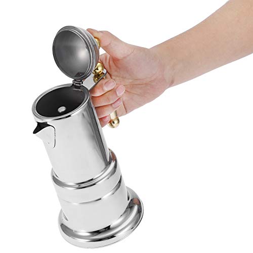 nobrand Moka Pot Stovetop Espresso Coffee Maker with Safety Valve 200ml Stainless Steel