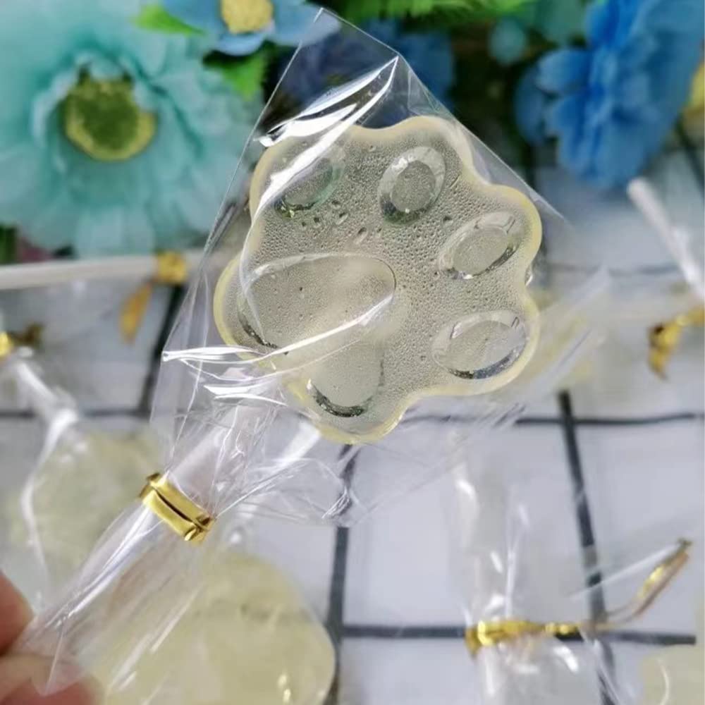 Newk Lollipop Silicone Mold, 4 Packs 6- Cavity Non-Stick Paw Silicone Molds for Lollipop Chocolate Candy