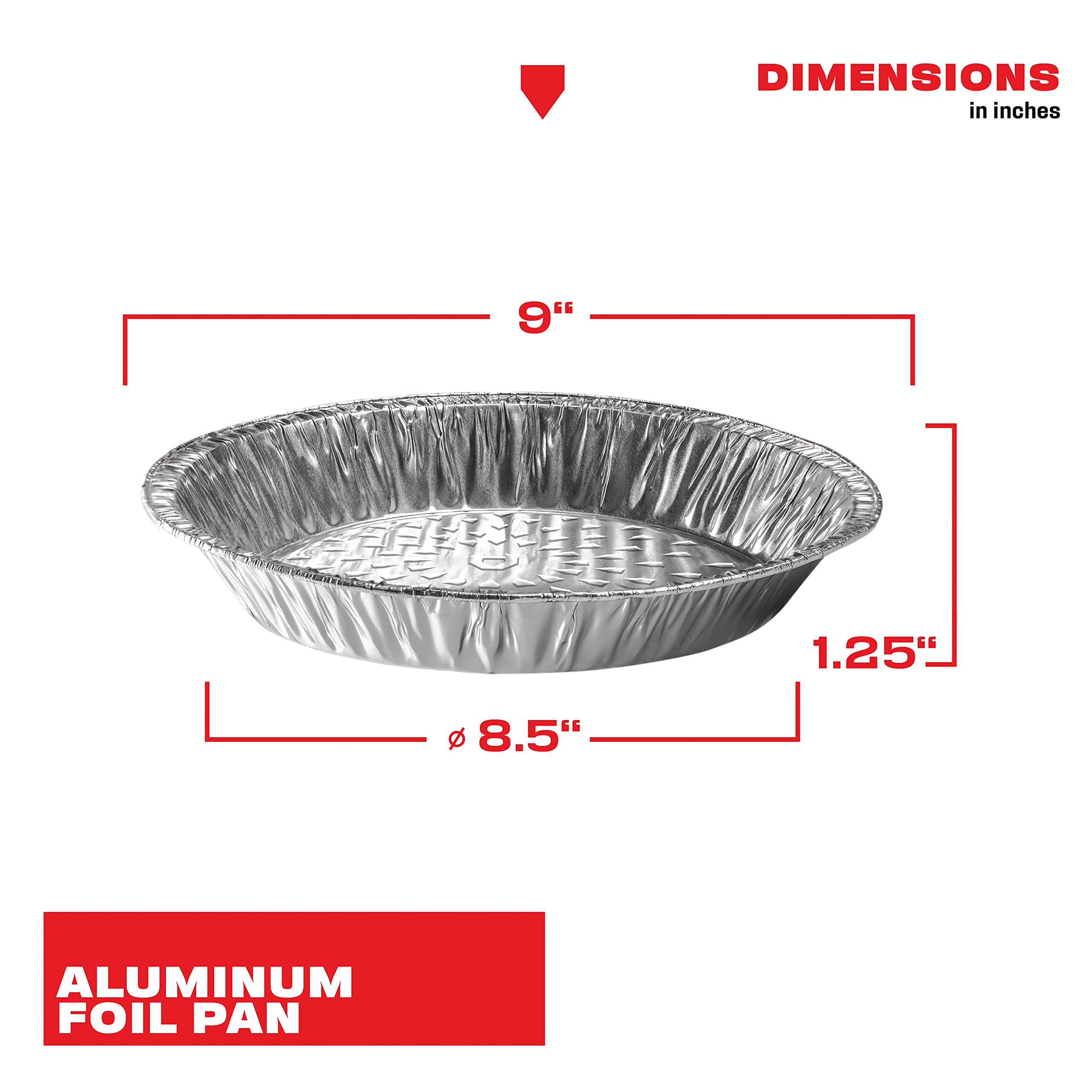NoCry Premium Disposable Pie Pans (50 Pack) - Foil Aluminum Pie Pans 9 Inch or Disposable Pie Tins for Baking Delicious Pies or Crispy Pie Crusts