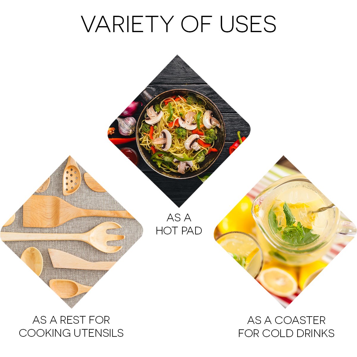 Modgy Silicone Trivets for Hot Dishes, Pots, Pans Decorative for Kitchen Counter-Tops Heat Resistant Pad Utensil Rest Mat Coaster, Kookin
