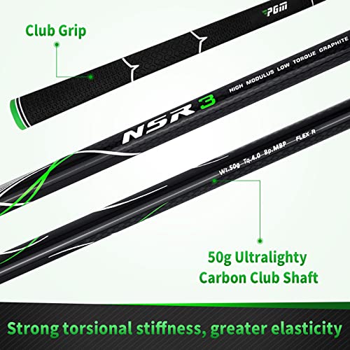 PGM Golf Clubs NSR III Golf Iron Thru Gap Wedge with Graphite Shafts for Right-Handed Golfers - S/R Flex (S FLEX-#7-0)