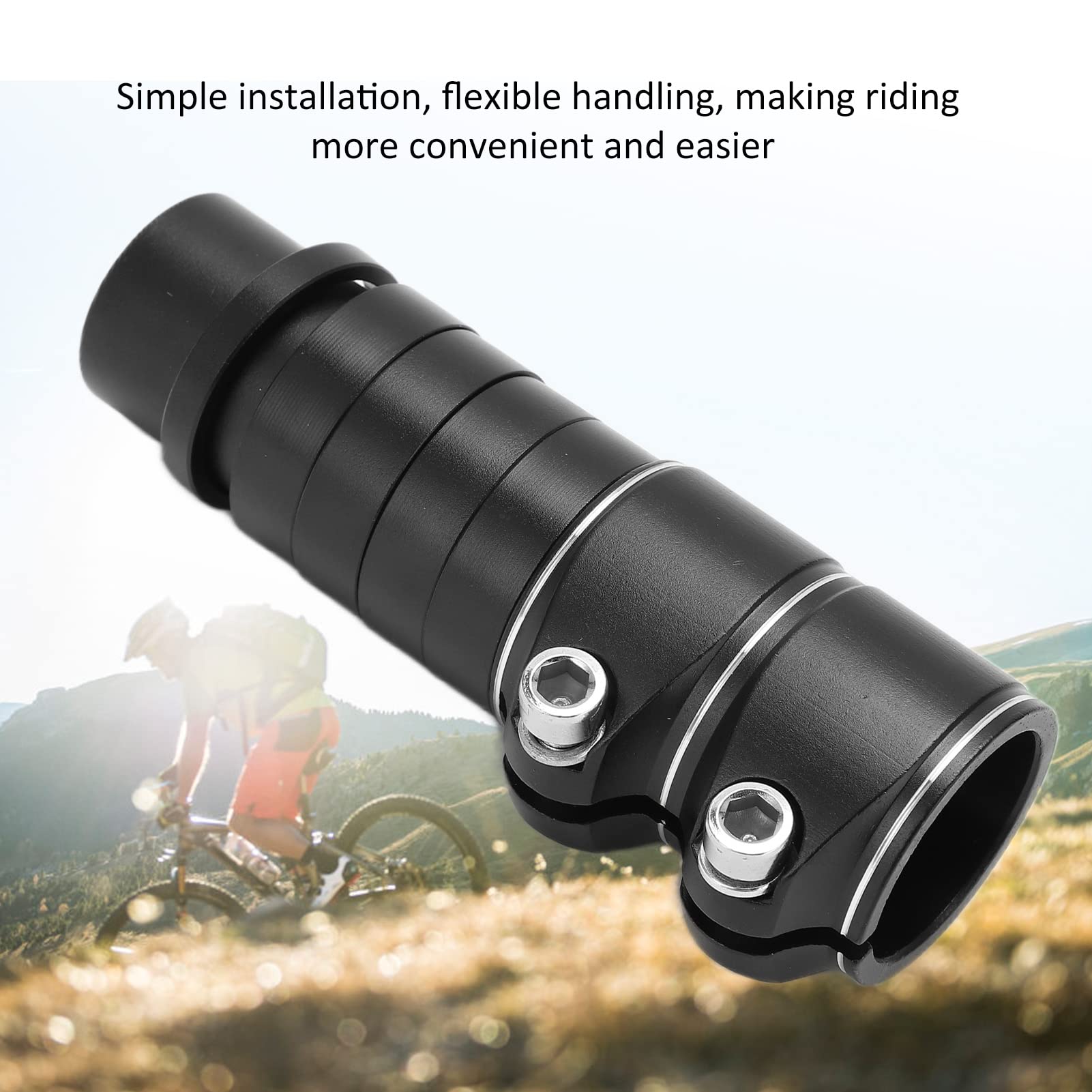Mountain Bike Stem Extender, Reliable Aluminum Alloy Stem Extender Durable Bicycle Stem Extender High Strength for Mountain Bikes Road Bikes
