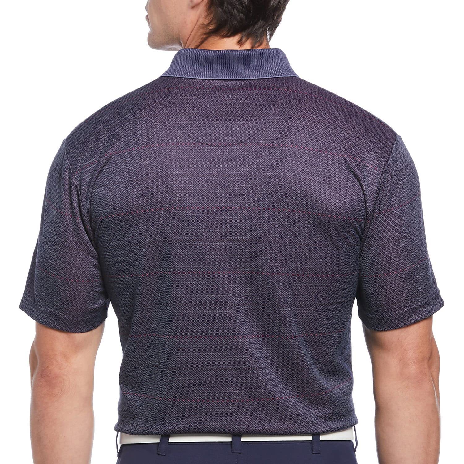 PGA TOUR Mens Solid Diamond Jaquard Polo Shirt Large Dark purple