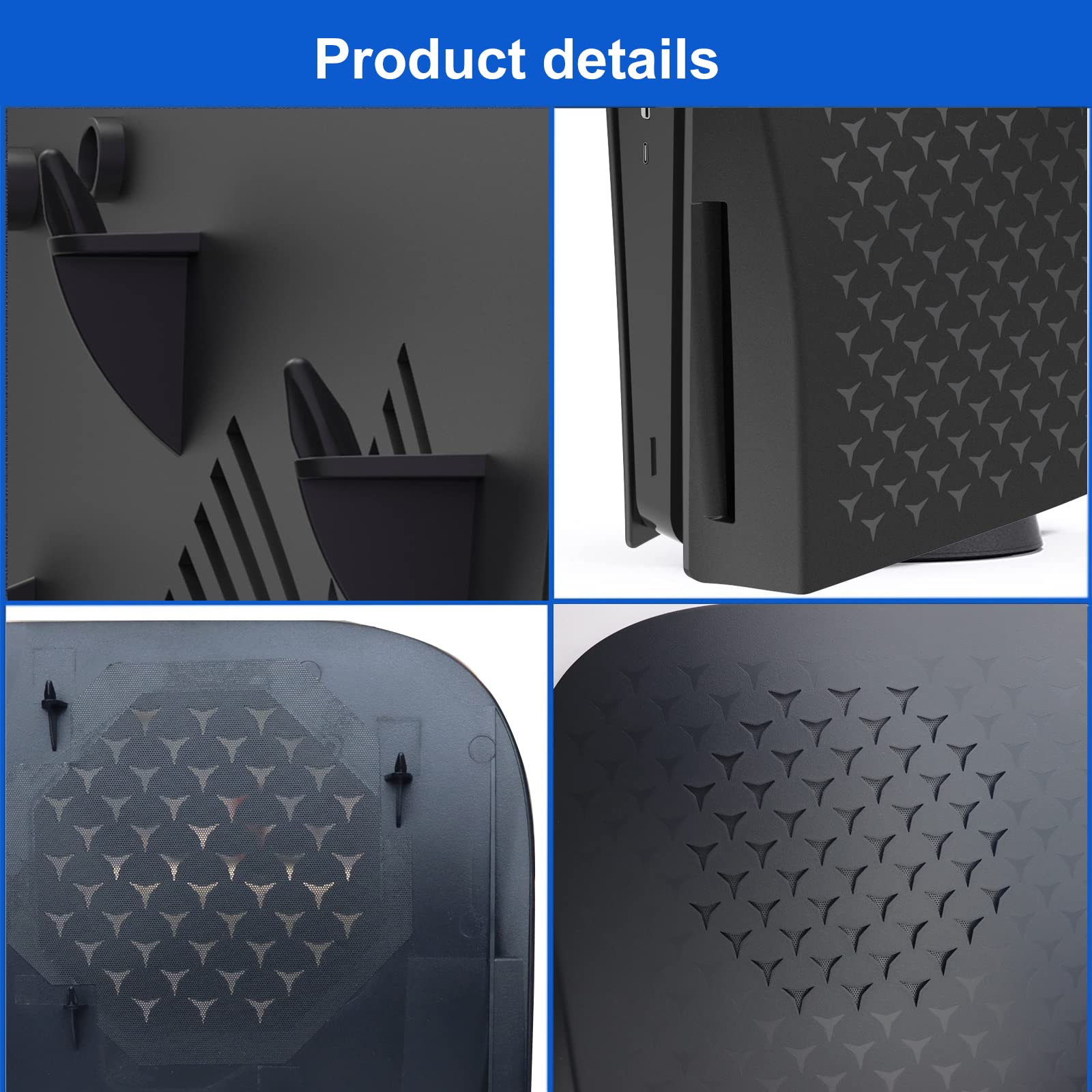 PS5 Console Face Plates,Playstation 5 Accessories with Fan Vents Faceplate,with Dust Filter for Cooling Vents,Shockproof ABS Shell Cover Case (Pattern Disc Edition)