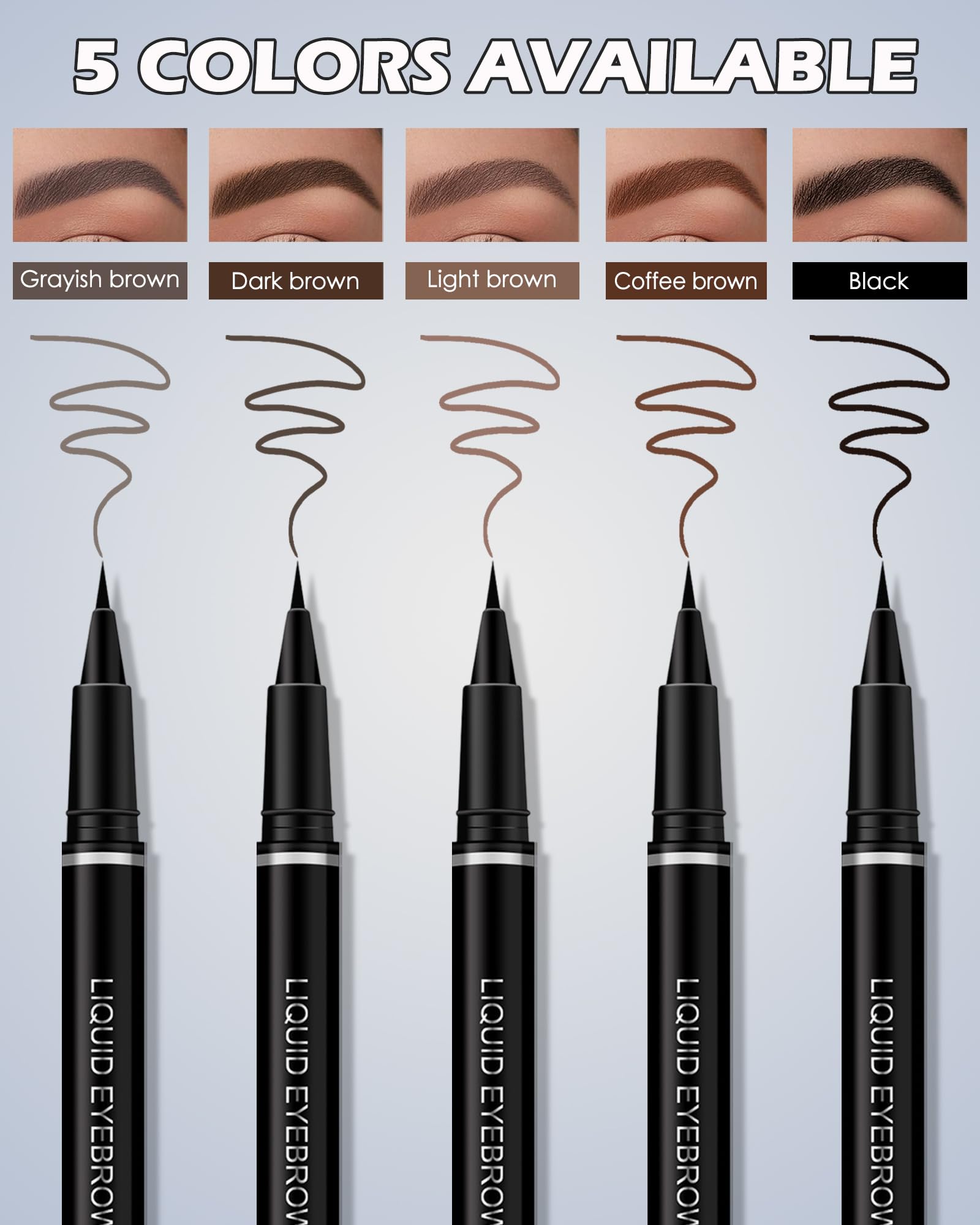 Liquid Eyebrow Pencil Eyeliner Pen-2Pcs Longlasting Waterproof Smudge-proof Multifunctional Quick Drying Eye Makeup Pen,Ultra-Fine Precision Water Brow Pen,Lift and Snatch Brow Tint Pen-02Dark Brown