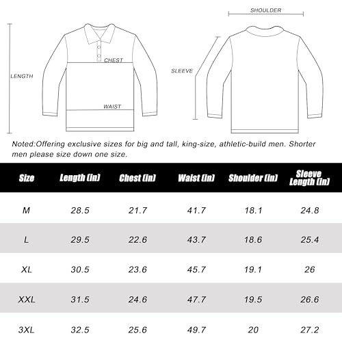 PGM Men's Long Sleeve Golf Polo Shirt Moisture Wicking and Breathable Lightweight Polyester Spandex Blend Basic Designed for Spring 2023 Navy