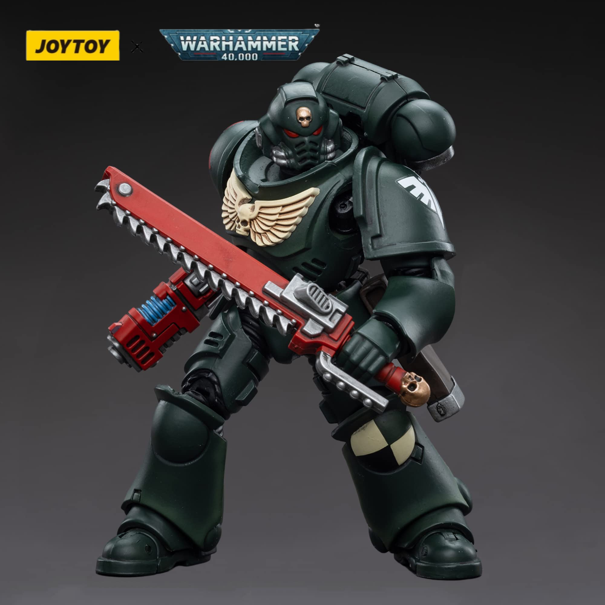 JOYTOY 1/18 Action Figure Warhammer 40,000 Dark Angels Intercessors Brother Asharr Collection Model(4.72inch)