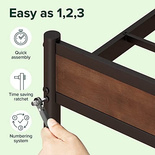 ZINUS Roman Bamboo and Metal Platform Bed Frame / No Box Spring Needed / Easy Assembly, Full