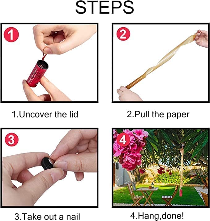 Stingmon 20 Roll Fly Traps Outdoor, Fruit Fly Trap for Indoors, Fly Paper, Hanging Sticky Fly Strips Fly Tape Fly Catcher Fly Ribbon Fly Killer Gnat Traps for Plants Kitchen, Family Farm