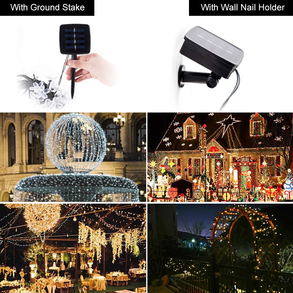 Lixada Solar Christmas Lights,72ft 200 LED Solar String Lights, IP65 Waterproof Starry Fairy Lights for Connectable Home Decor Lights for Patio Garden Wedding Holiday Halloween