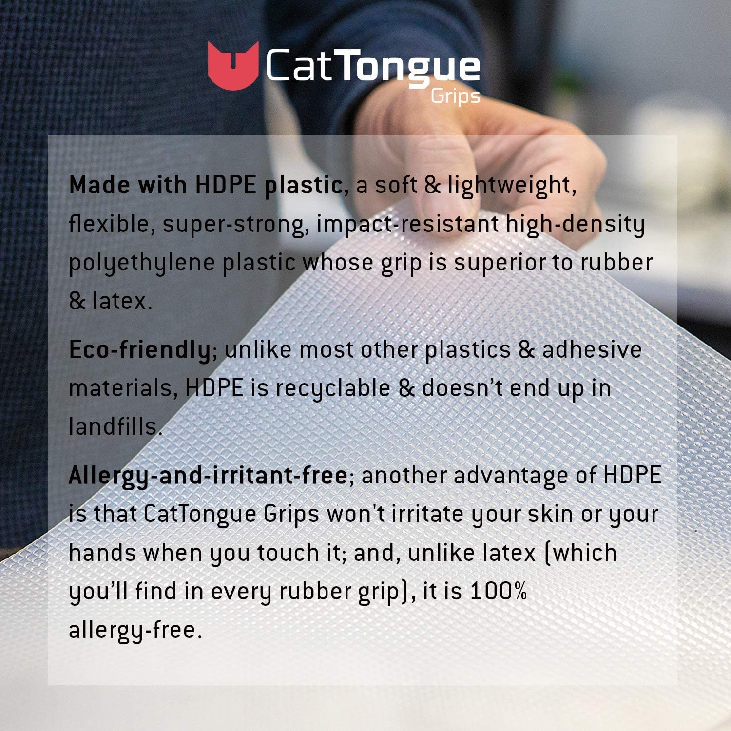 Non-Adhesive Grip Pad Combo Pack by CatTongue โ Portable Multi-Purpose Non Slip Mat for Preventing Tools, Gadgets, and Gear from Slipping, Sliding, or Shifting (Black & Clear)
