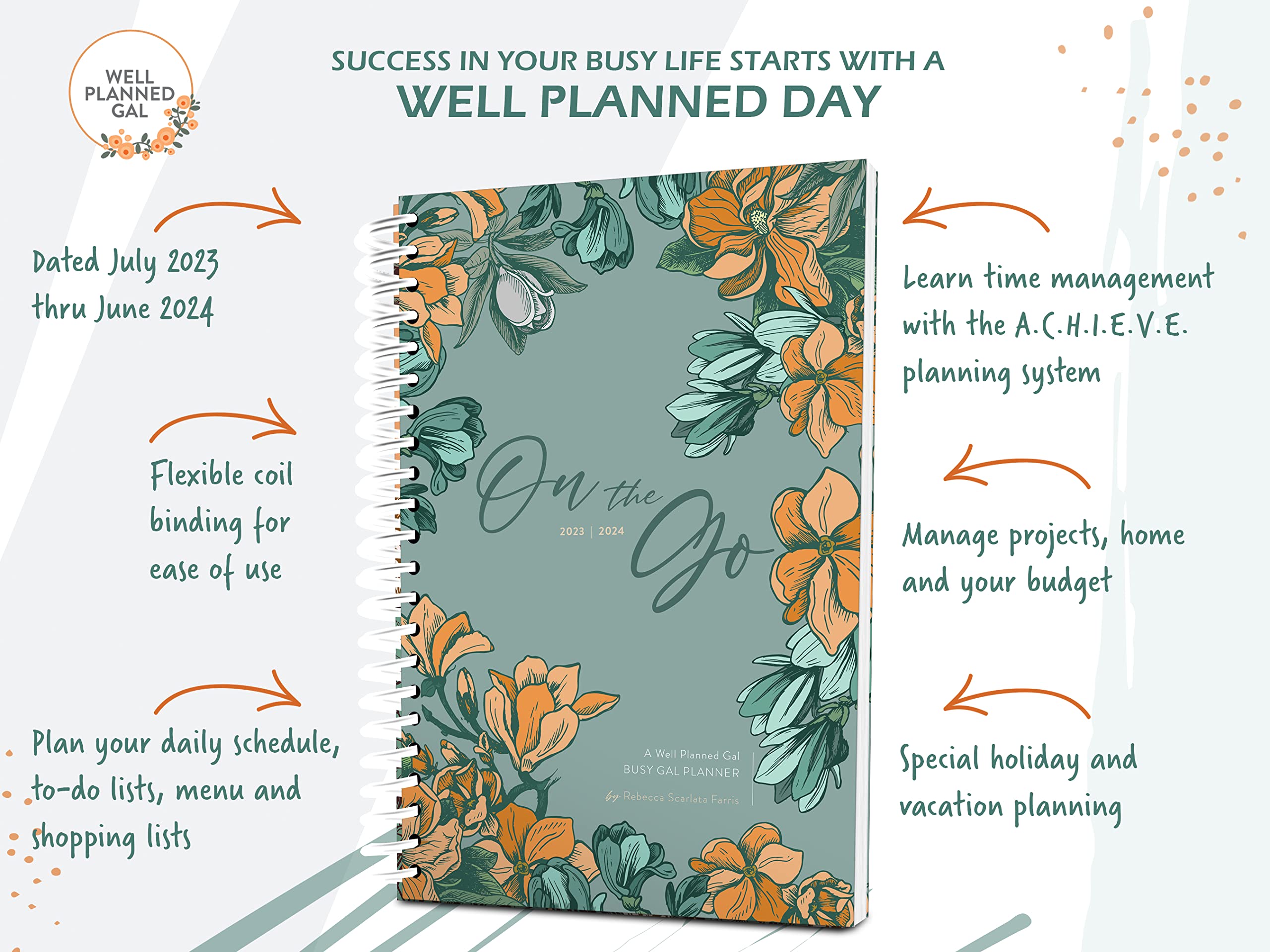 On The Go Busy Gal Planner, July 2023- June 2024, by Well Planned Gal