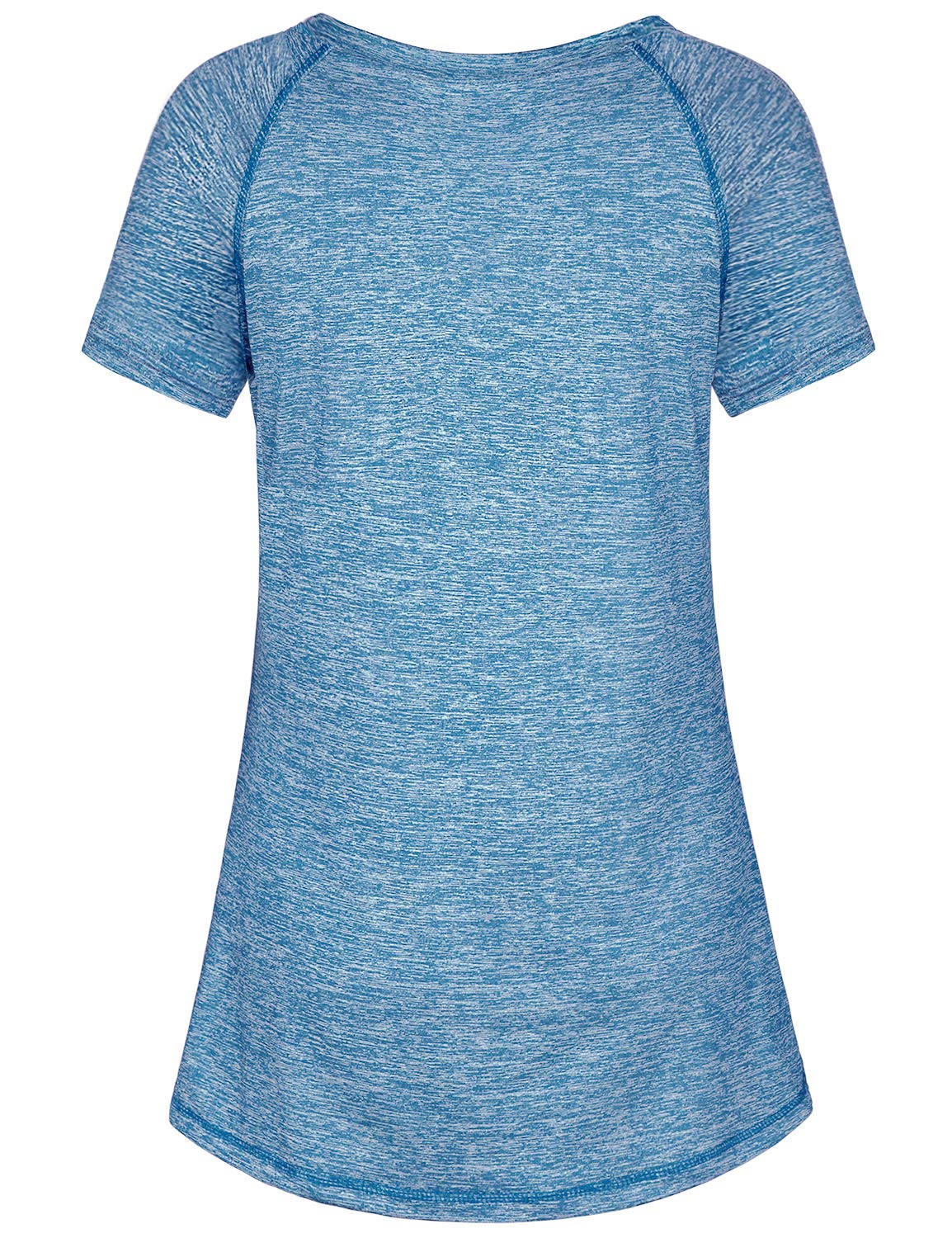 Kimmery Women's Moisture Wicking Shirt, Breathable Comfy Exercise Top, Short Sleeve Sports Wear, Blue XL
