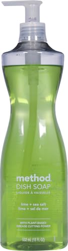 Method Dish Soap, Lime + Sea Salt, Biodegradable Formula, Tough on Grease, 18 Fl Oz (Pack of 1)
