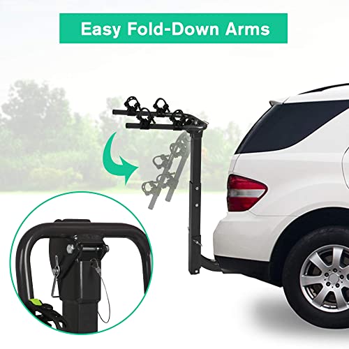LUCKYERMORE Bike Rack Hitch Bike Rack for SUV with Adjustable&Foldable Steel Frame, Car Bike Racks for 2 Bikes Bike Carrier Hitch Mount with 2-inch Receiver