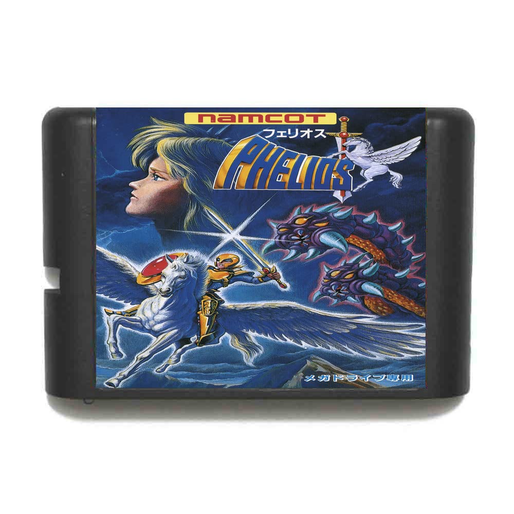 Phelios 16 Bit MD Game Card For Sega Mega Drive For Genesis (Black)