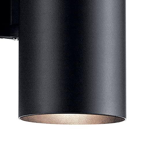 Kichler Cylinders 15" 2-Light Outdoor Cylinder Wall Sconce in Black, (15" H x 5.75" W), 9246BK