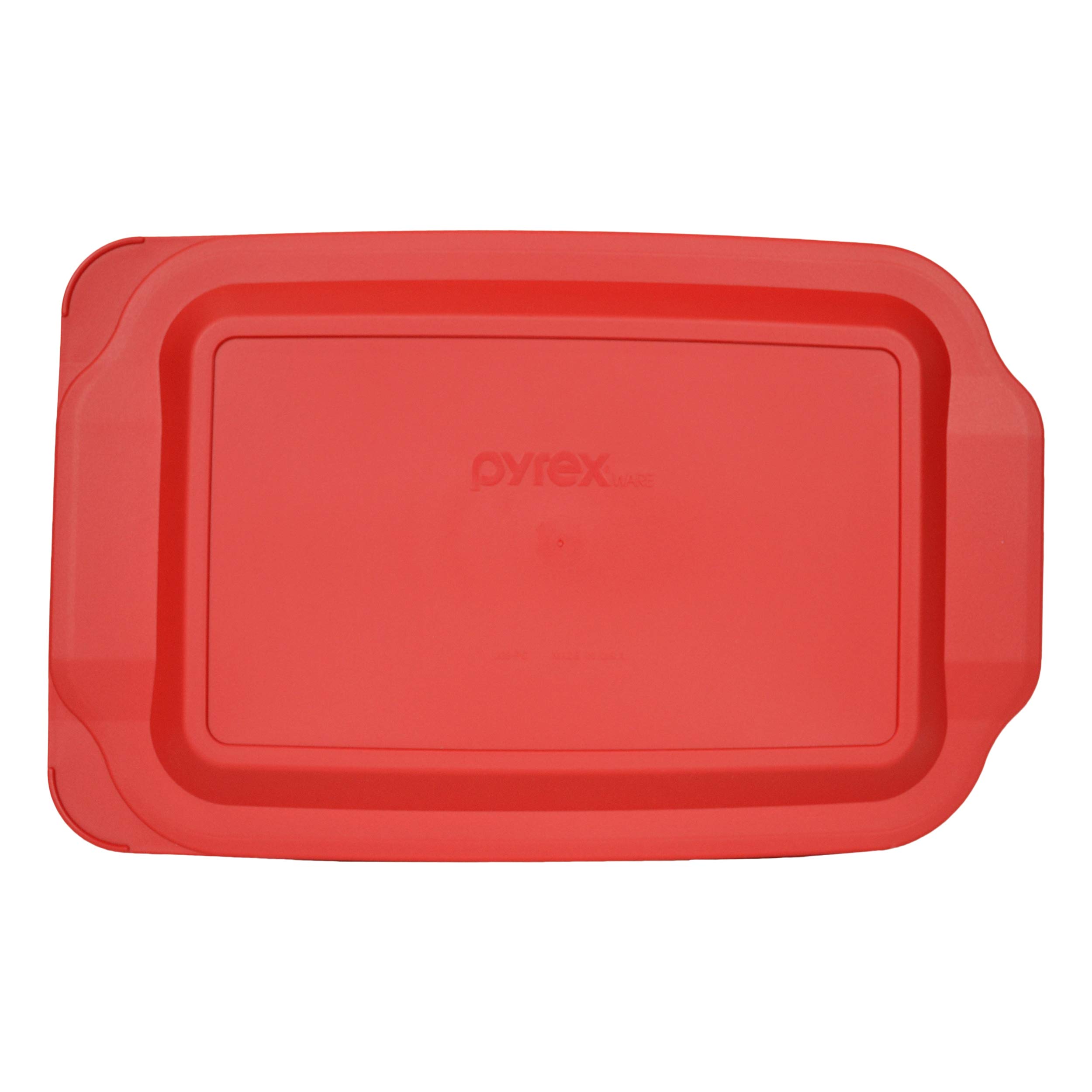 Pyrex (2) 233 Oblong Rectangle Clear Glass Casserole Baking Dishes & (2) 233-PC Red Lids Made in the USA