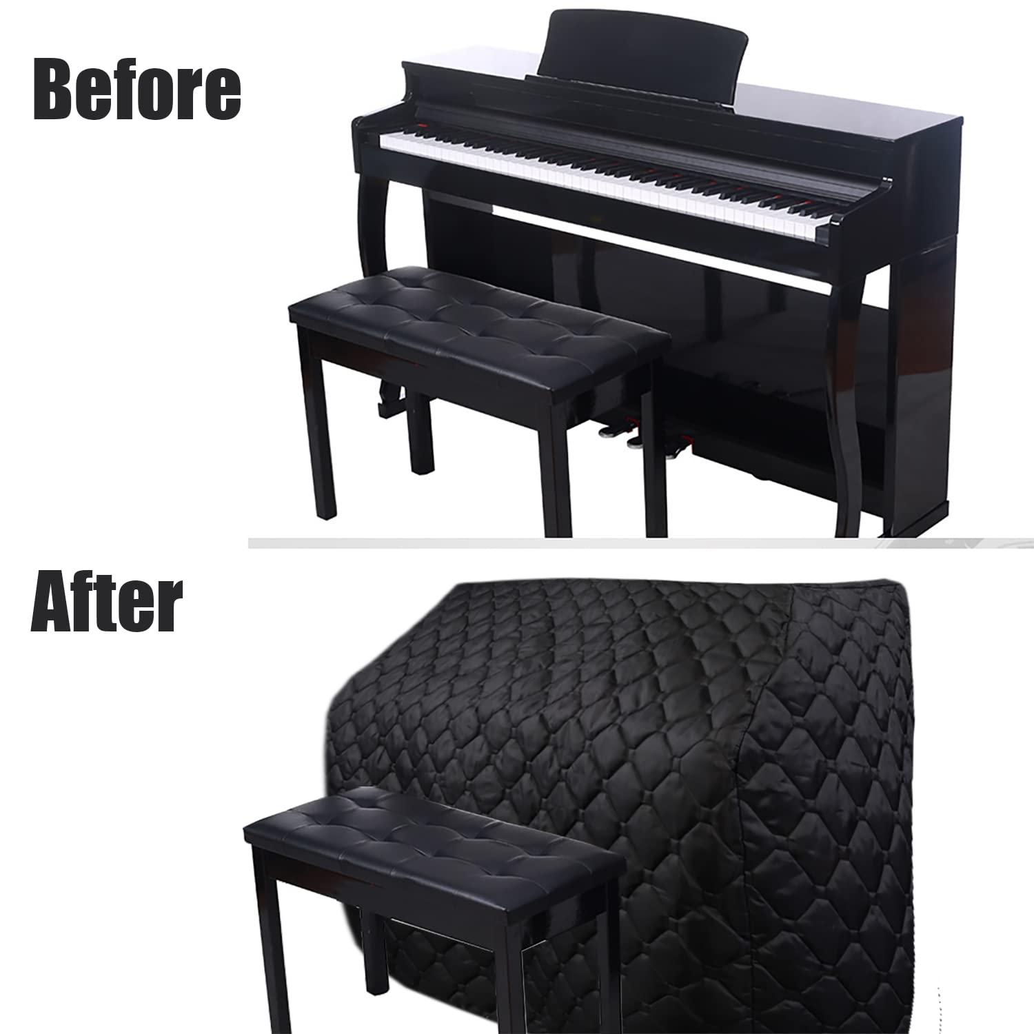 Piano Cover Thick Cotton Lining Upright Piano Cover