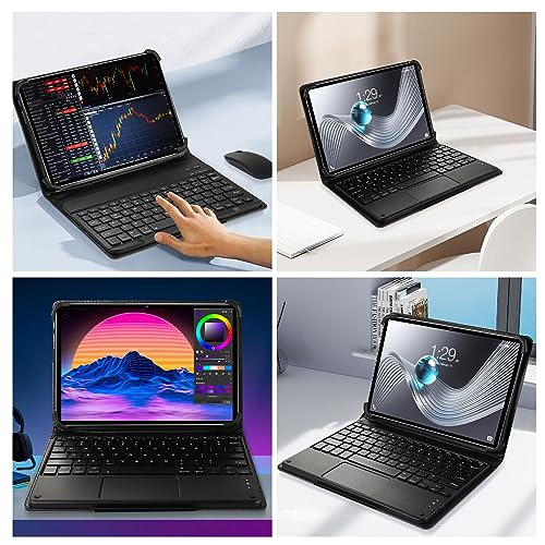 MAVIS LAVEN 2 in 1 Tablet PC 10.1 Inch FHD Tablet 4G LTE Keyboard Expandable 128GB 5G WiFi Black Octa Core CPU for Android 12 for Travel (US Plug)