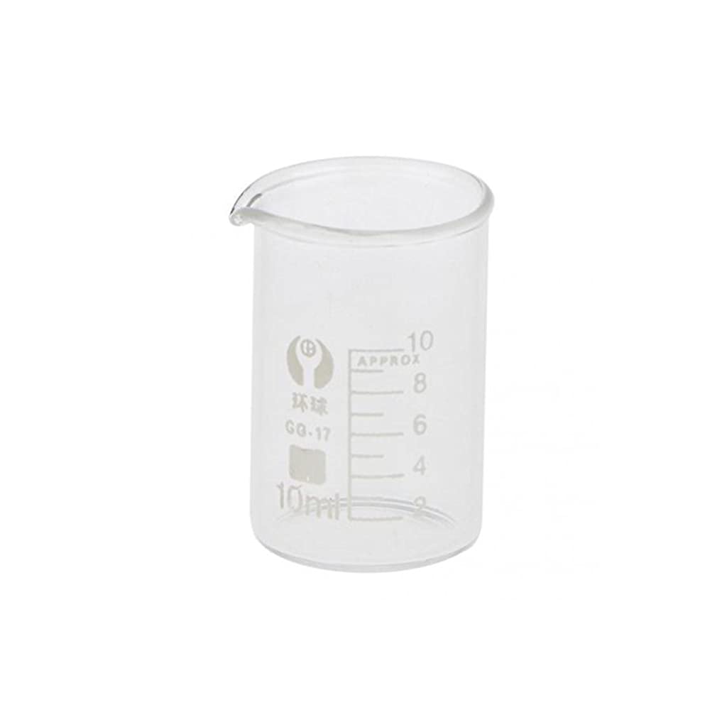 PULABO Nice DesignProfessional Lab Beaker Clear Measuring Cup Glass Beaker High Temperature Resistance Cup for Lab Use 10ML 2PCS and Creative