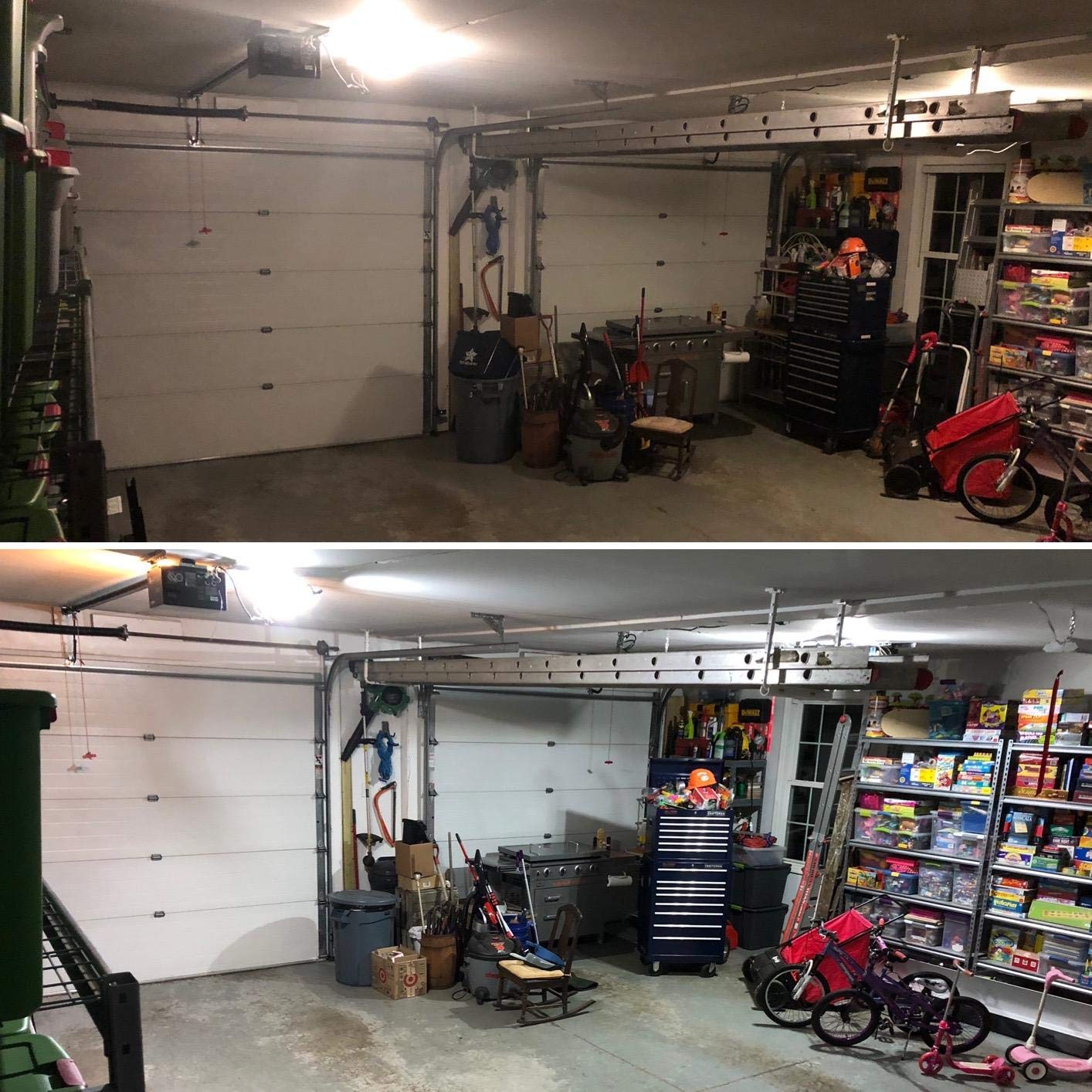 LBYEJEEMI LED Garage Light, 60W Deformable Garage Lighting, 6500LM Adjustable Multi-Position LED Garage Ceiling Lamps, for Garage, Workshop, Warehouse, Basement