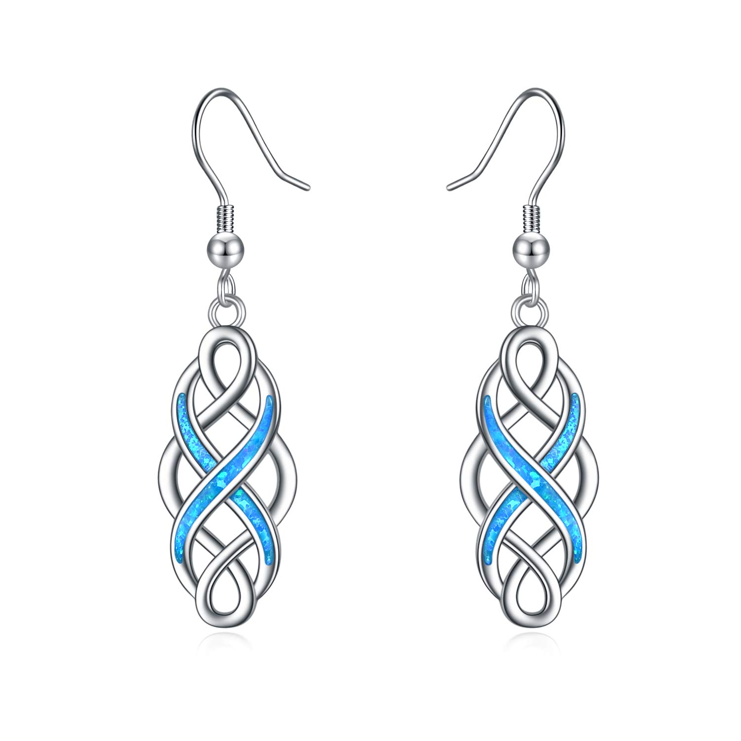 LUHE Celtic Earrings Sterling Silver Oxidized Good Luck Irish Vintage Celtic Knot Dangle Dangling Earrings Jewelry Dangles Gifts for Women