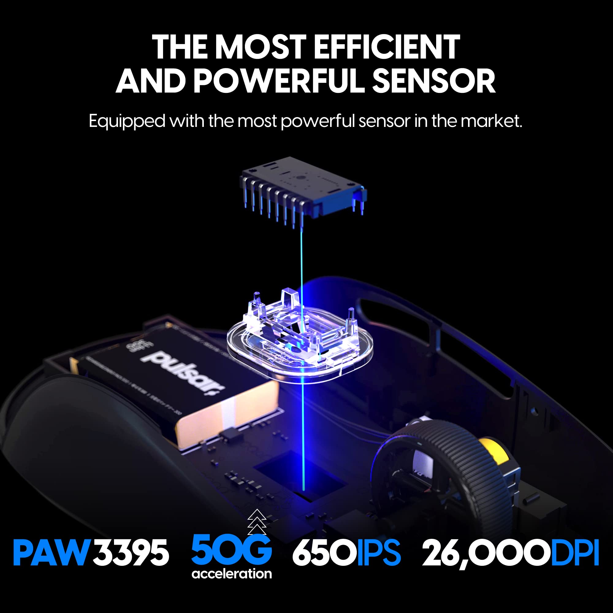 Pulsar Gaming Gears X2 Mini Wireless Gaming Mouse, Ultra Lightweight 1.83 oz (52 g), Symmetrical, 2.4 Ghz 1 ms, 26000 DPI, Optical Sensor PAW3395, TTC Gold Encoder (Mini, Wireless, White)