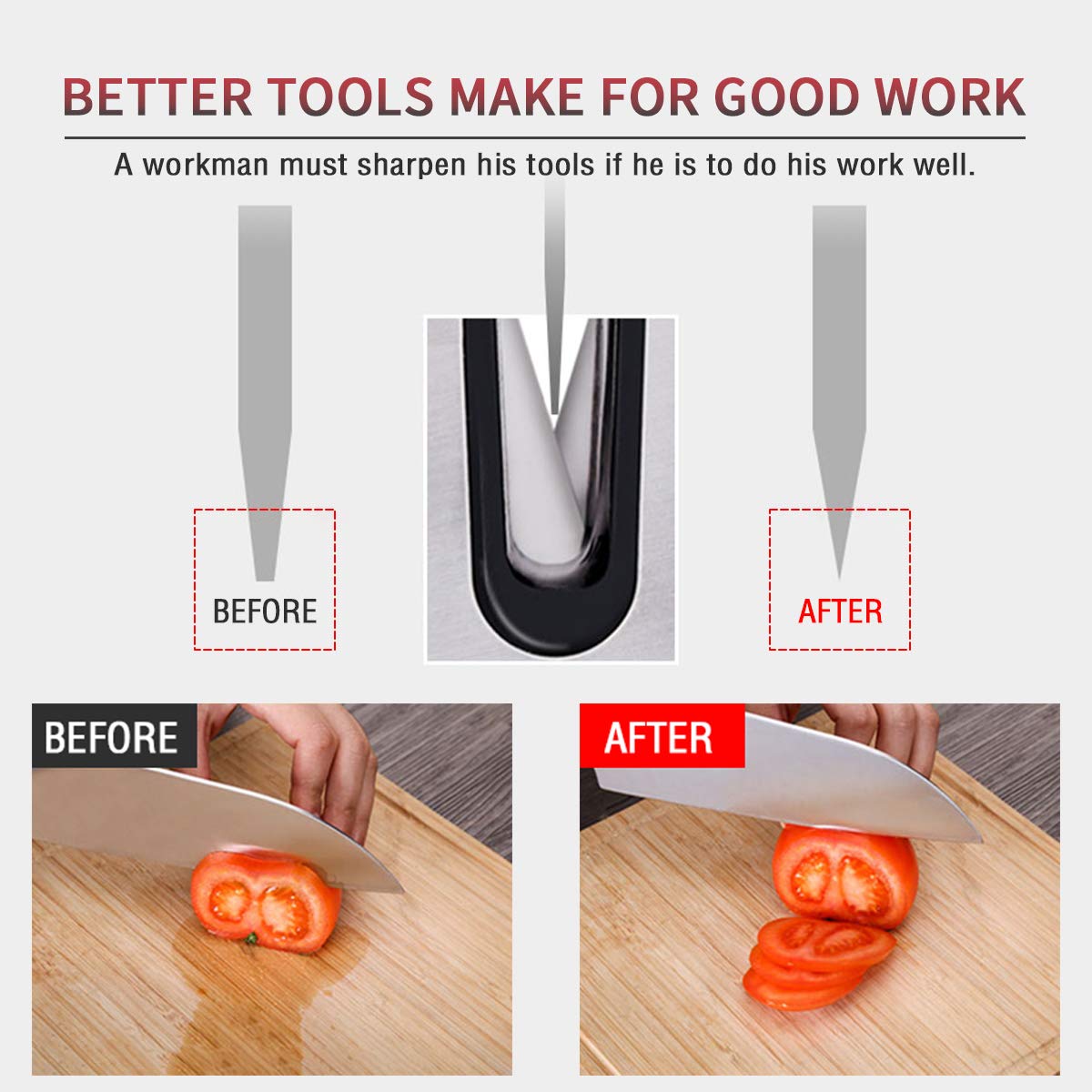 Knife Sharpener,DOXILA Kitchen Knife Sharpener 4 Stage Knife Sharpening Tools Help Helps Repair Restore and Polish Blades,Scissors also can be Sharpened