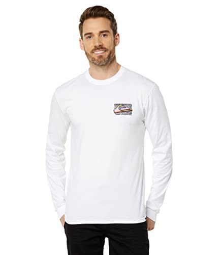 Quiksilver Men's Retro Fade Long Sleeve Tee Shirt, White, XX-Large