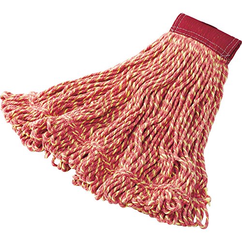Rubbermaid Commercial Products Super Stitch Blend Mop Head Replacement, 5-inch Headband, Large, White, Heavy Duty Industrial Wet Mop For Floor Cleaning Office/School/Stadium/Lobby/Restaurant