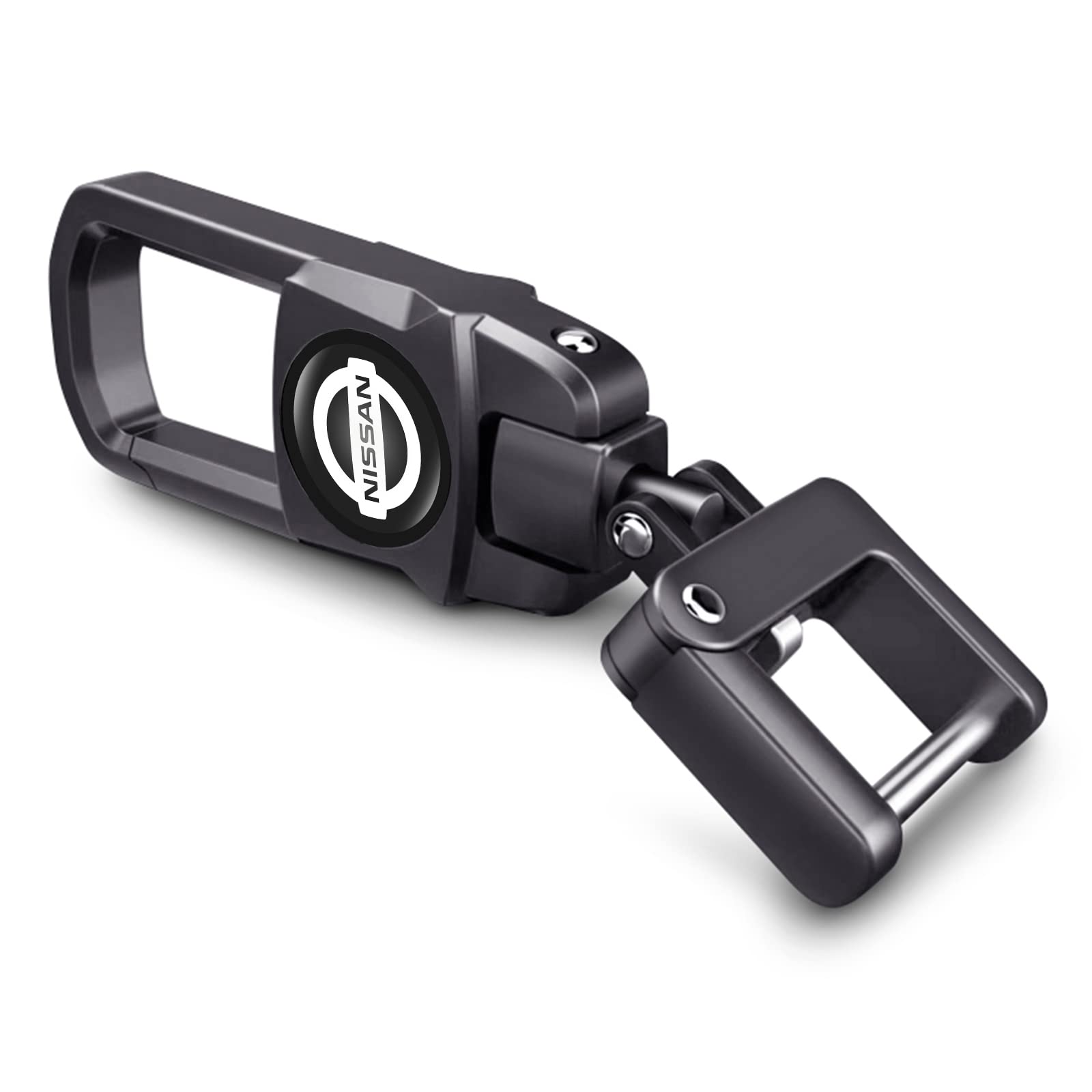 Metal Car Key Chain Key Ring for Car Key Fob,Car Keyring Keychain Replacement Work with this Qashqai Versa Sentra Altima Rogue Murano Frontier Pathfinder Titan,Car Key Fob Accessory Men Women,Black