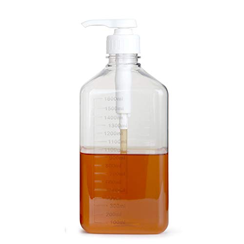 LIZEALUCKY Squeeze Bottle 1600ml Simple Pressure Pump Bottle Empty Syrup Tomato Sauce Condiment Container Reusable Squeeze Bottle