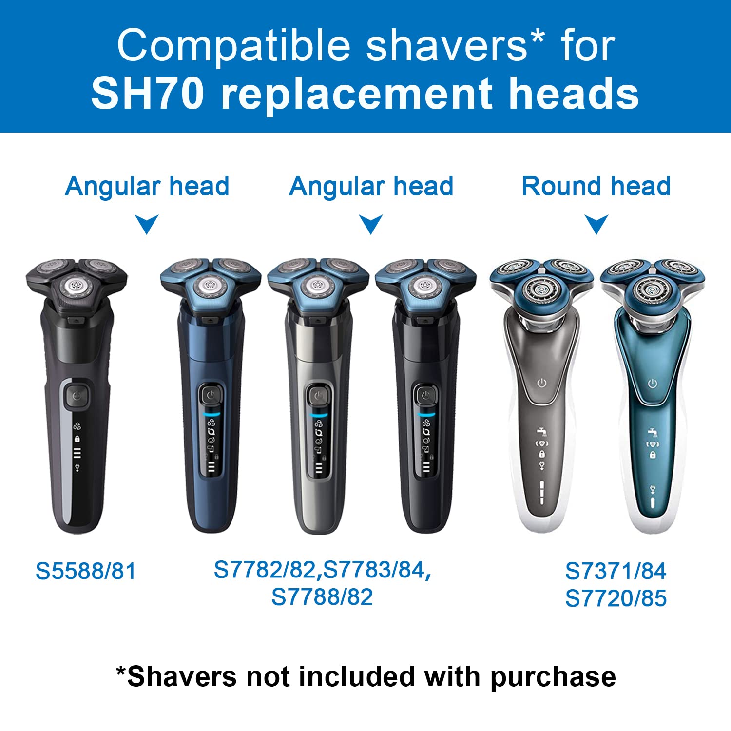 SH70 Replacement Heads for Philips Norelco Shavers,7000 Series Replacement Blades 9-Pack