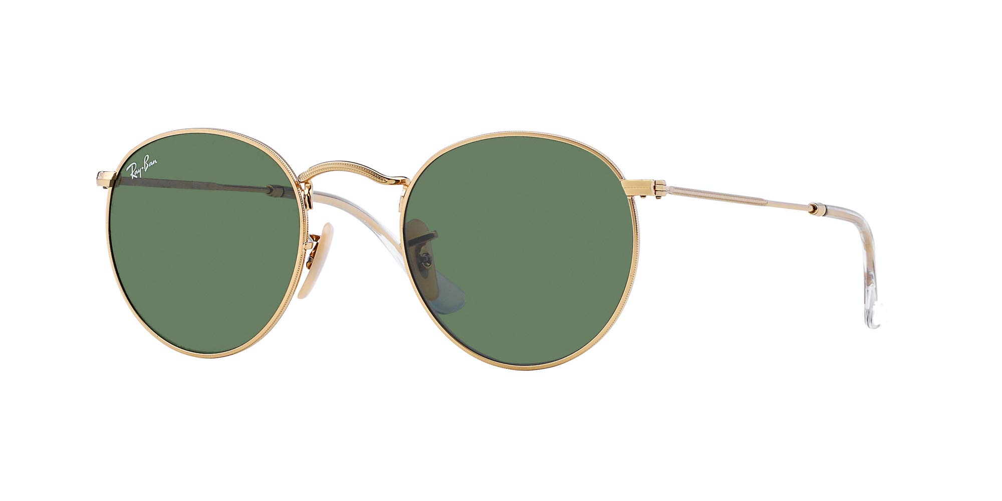 Ray-Ban RB3447 Round Metal Sunglasses + Vision Group Accessories Bundle (Matte Gold/Brown Mirror Pink (112/Z2), 50, Millimeters)