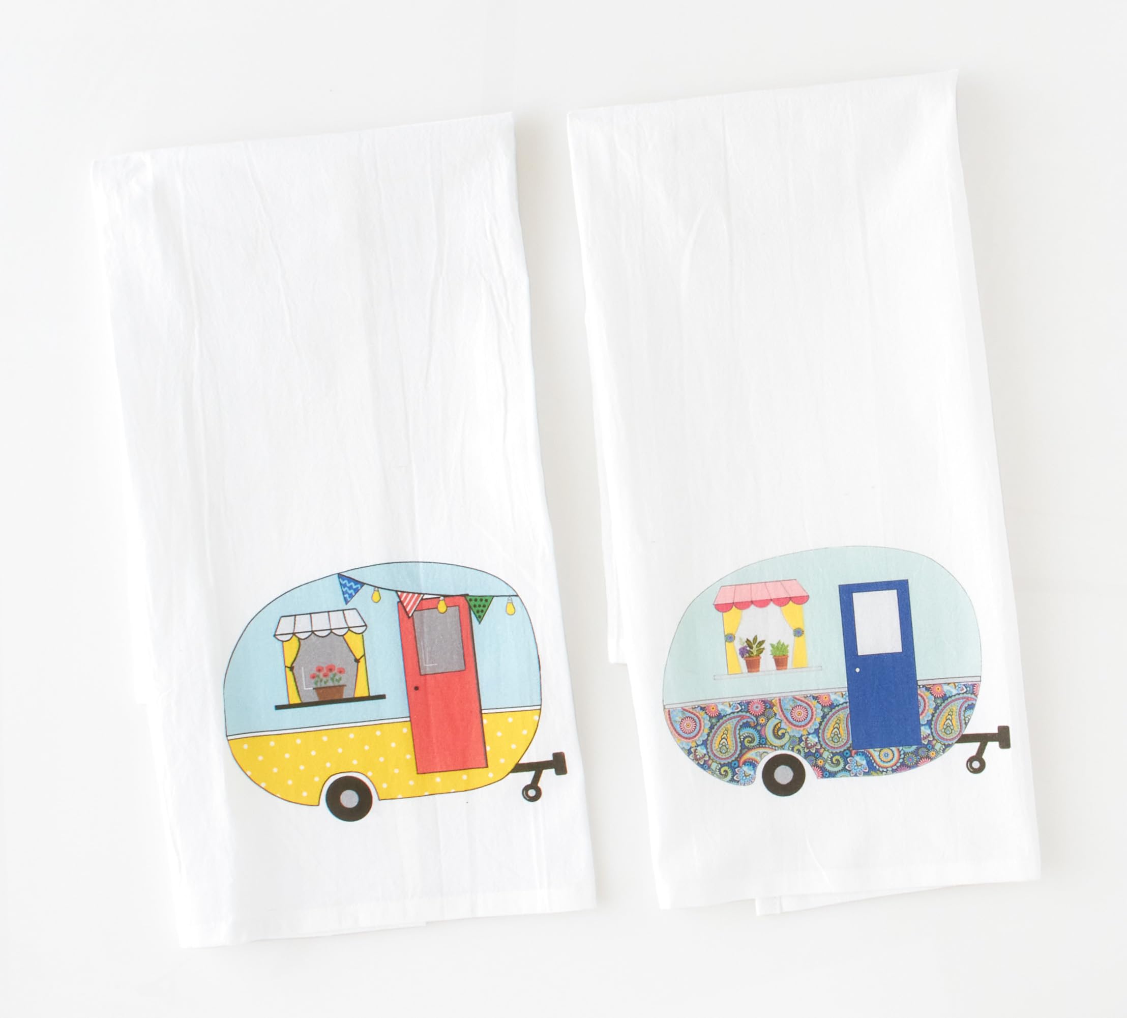 LLdecor RV Kitchen Towels - Set of 2, Urban Hippy Design