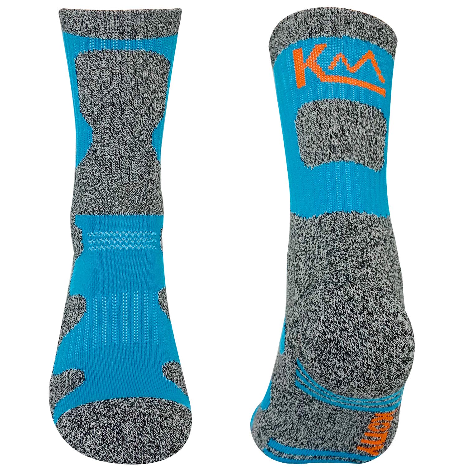 KONY Womens Cotton Full Cushioned Hiking Socks, 5 Pack Moisture Wicking Outdoor Trekking Crew Socks (Mix-3, Medium (US Shoe Size 6-8.5))