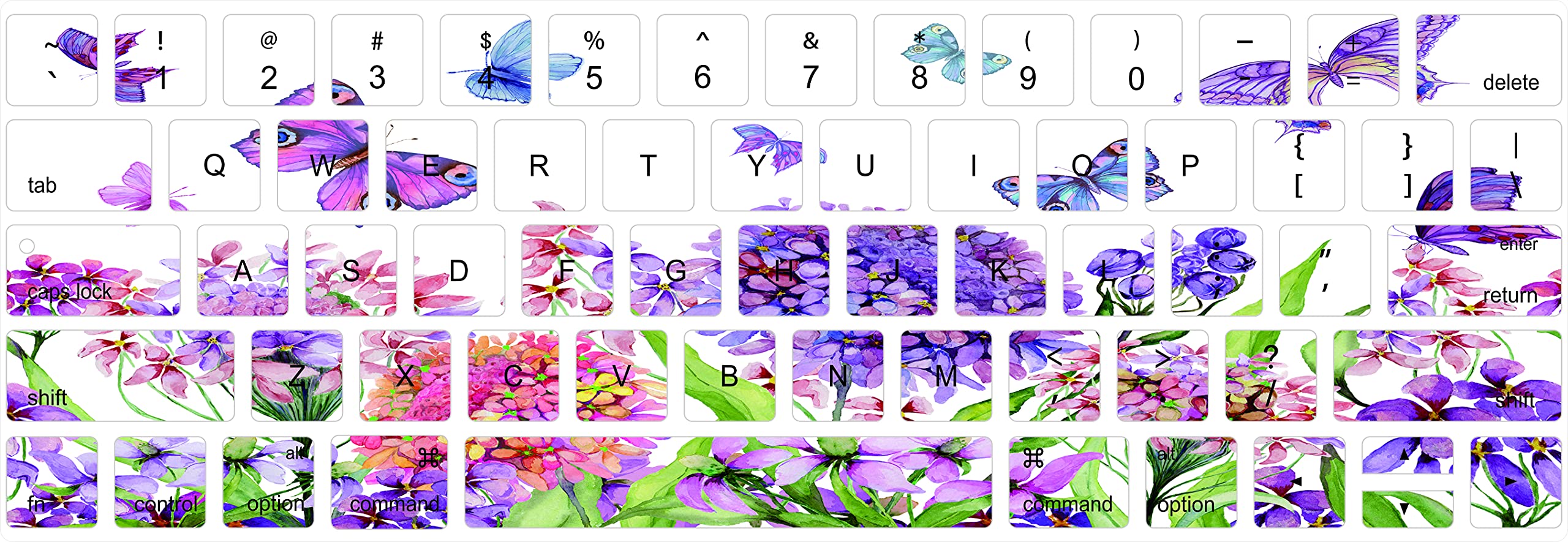 KECC Case Compatible with MacBook Air 13 inch Case A2337 M1 A2179 A1932 Retina Display + Touch ID Plastic Hard Shell + Keyboard Cover + Slim Sleeve + Screen Protector + Pouch(Clear Flowers Design 11)