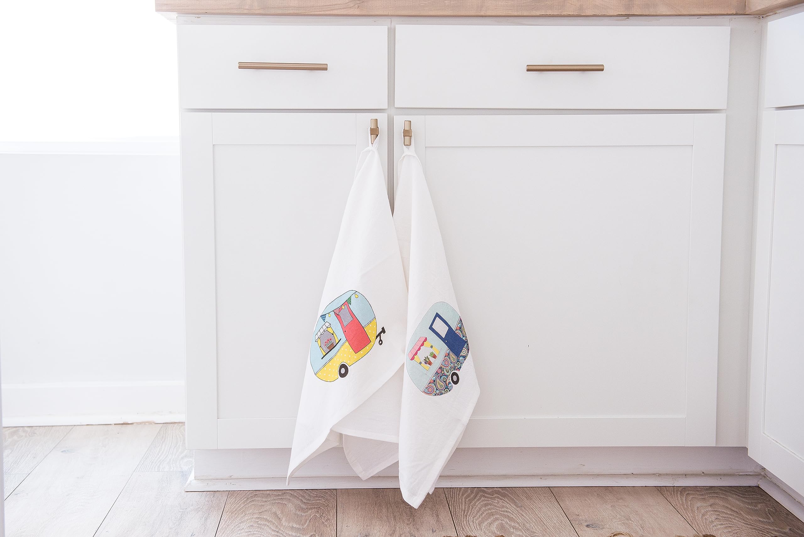 LLdecor RV Kitchen Towels - Set of 2, Urban Hippy Design