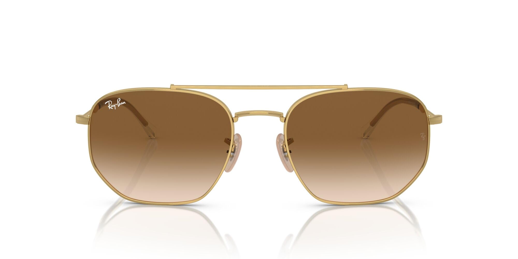 Ray-Ban RB3707 Square Sunglasses, Gold/Clear Gradient Brown, 54 mm