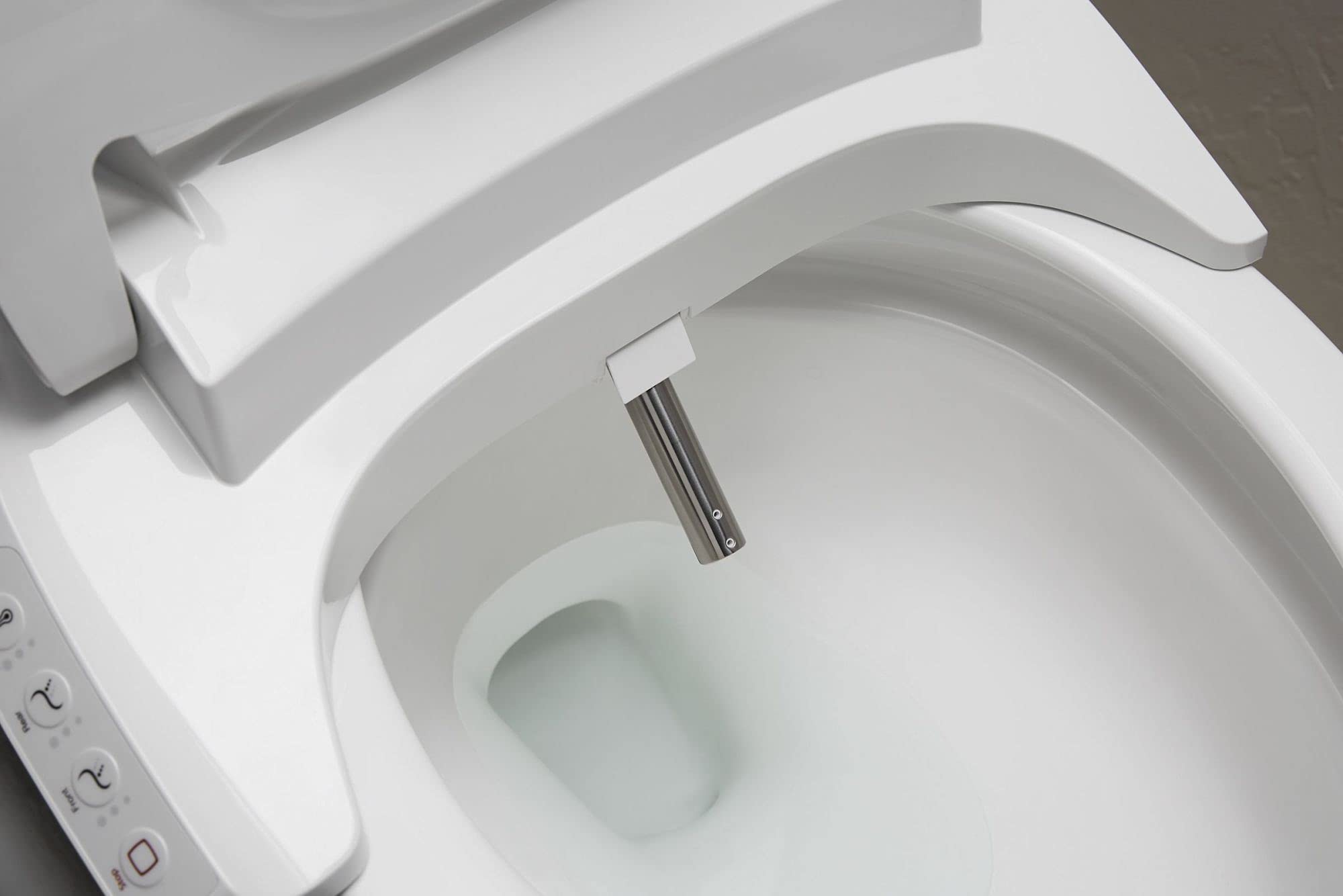 KOHLER 27142-CR-0 PureWash E700 Elongated Heated Bidet Toilet Seat with Remote Control, Bidet Warm Water, Adjustable Bidet Sprayer for Existing Toilets, White