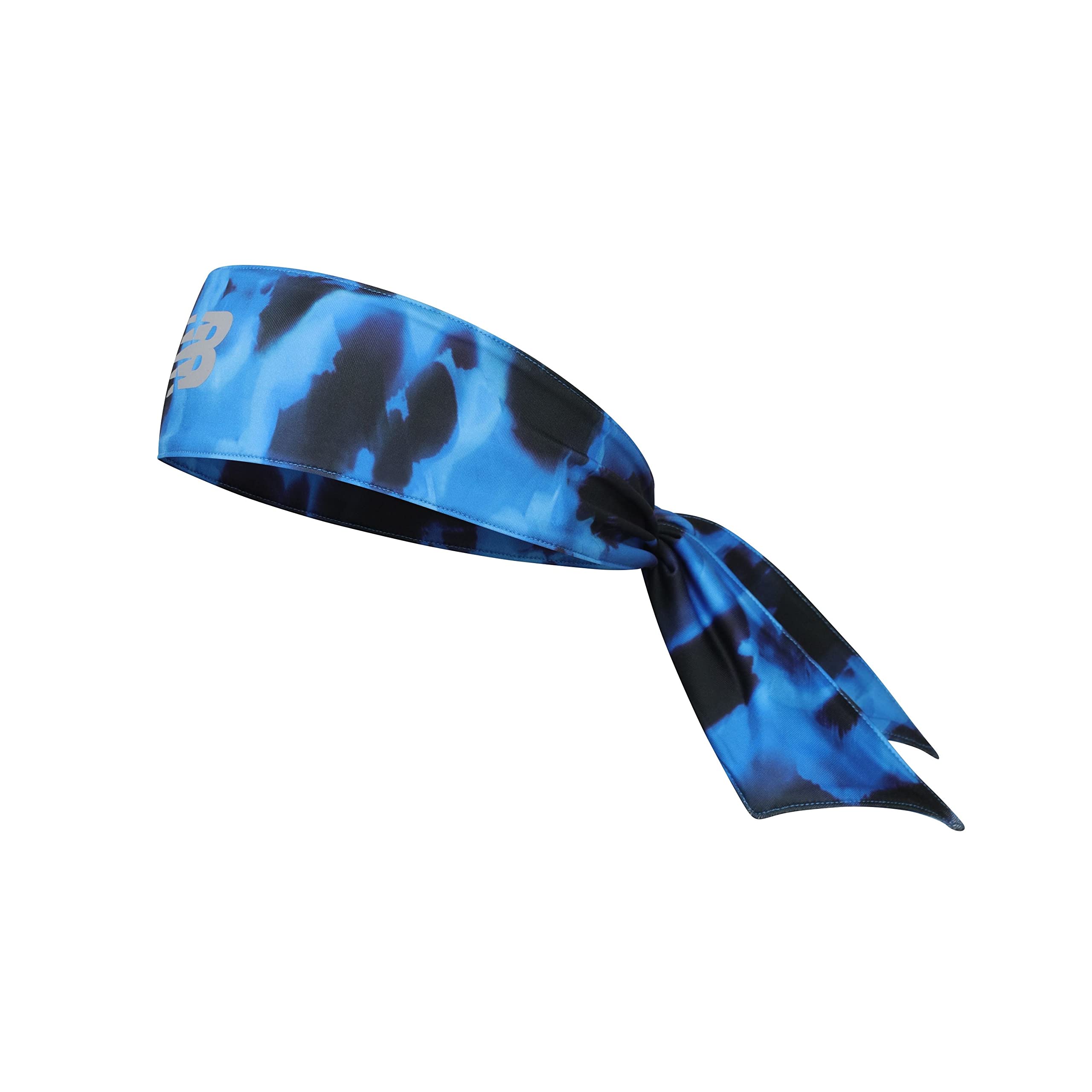 New Balance Unisex Performance Ninja Tieback Sports Headband, Serene Blue Print