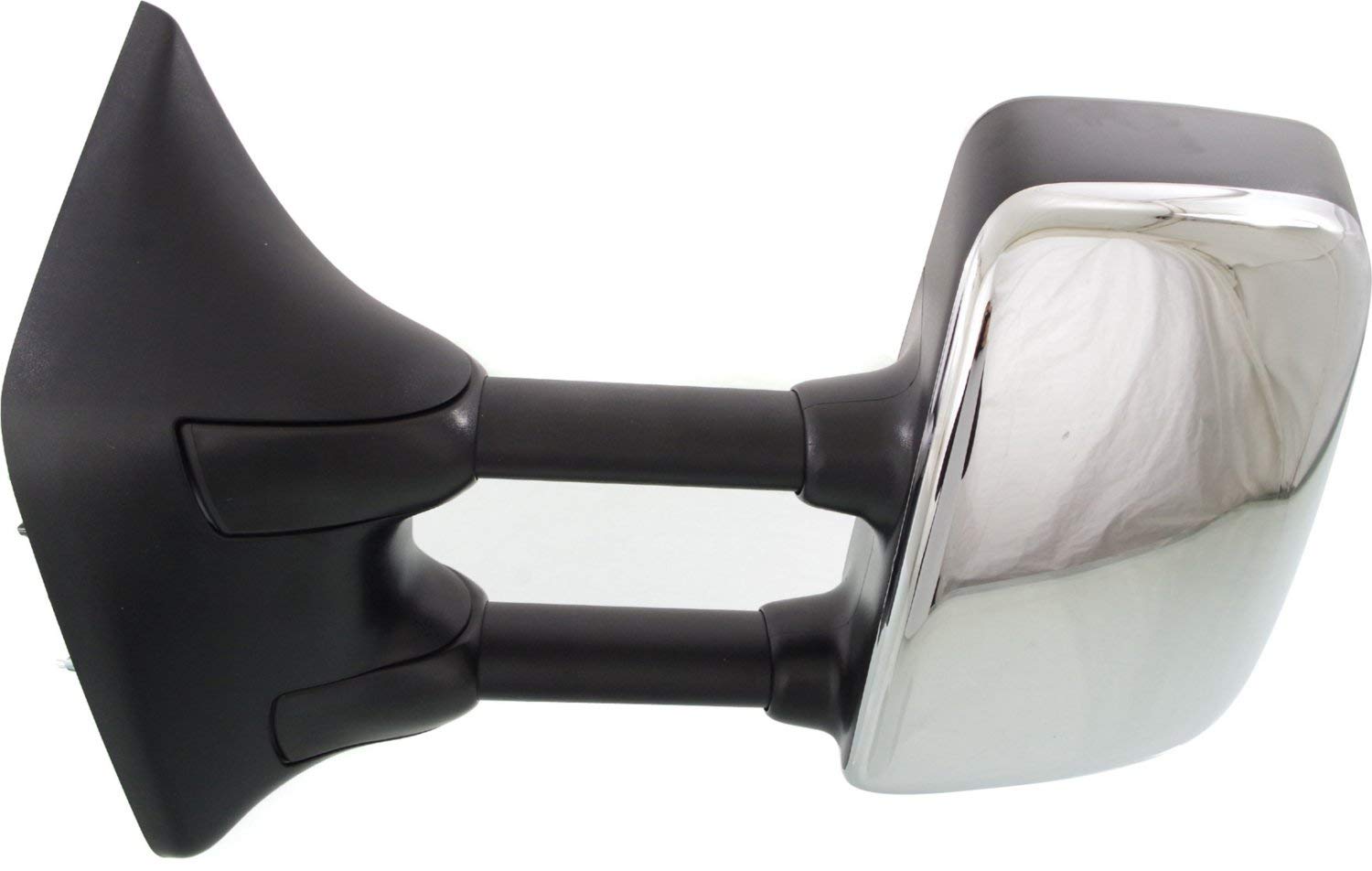 Kool-Vue Driver Side Mirror Compatible with 2004-2015 Nissan Titan Manual Folding, Heated, Chrome, With Blind Spot Glass, Towing, Power Glass, Black base - NI1320202