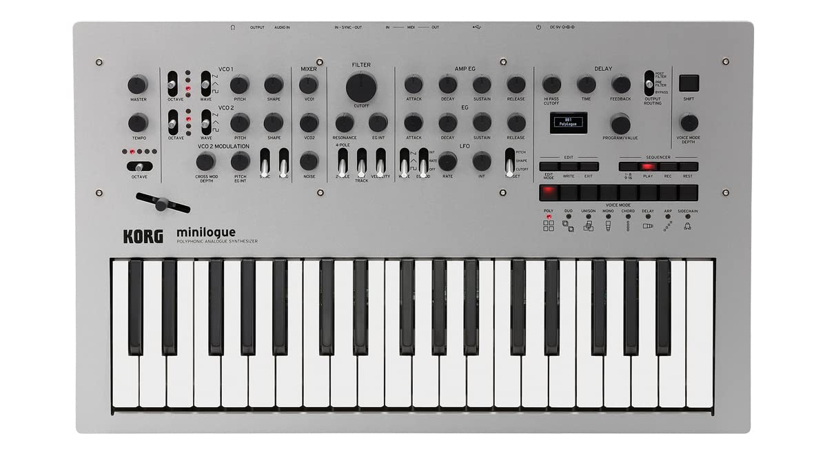 Korg Minilogue XD Polyphonic Analog Synthesizer Bundle with MIDI Cable, Aux Cable, and Austin Bazaar Polishing Cloth
